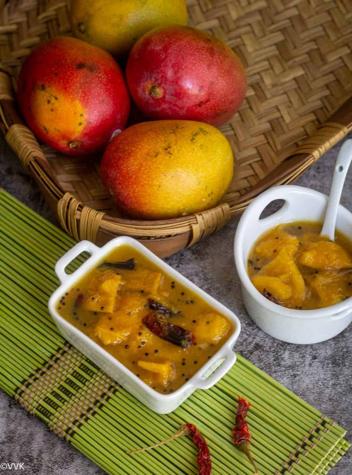 Mango Pachadi | Mambazha Pachadi | Sweet Mango Relish - VVK
