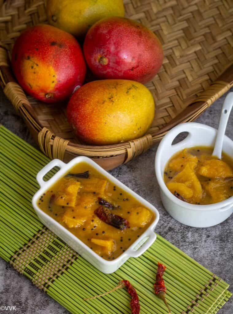 Mango Pachadi | Mambazha Pachadi | Sweet Mango Relish - VVK