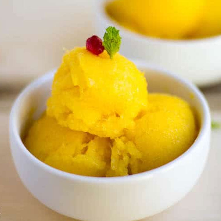 Tropical Sorbet | Mango and Pineapple Sorbet - So Refreshing