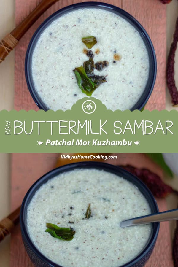 Instant Raw Buttermilk Sambar | Patchai Mor Kuzhambu