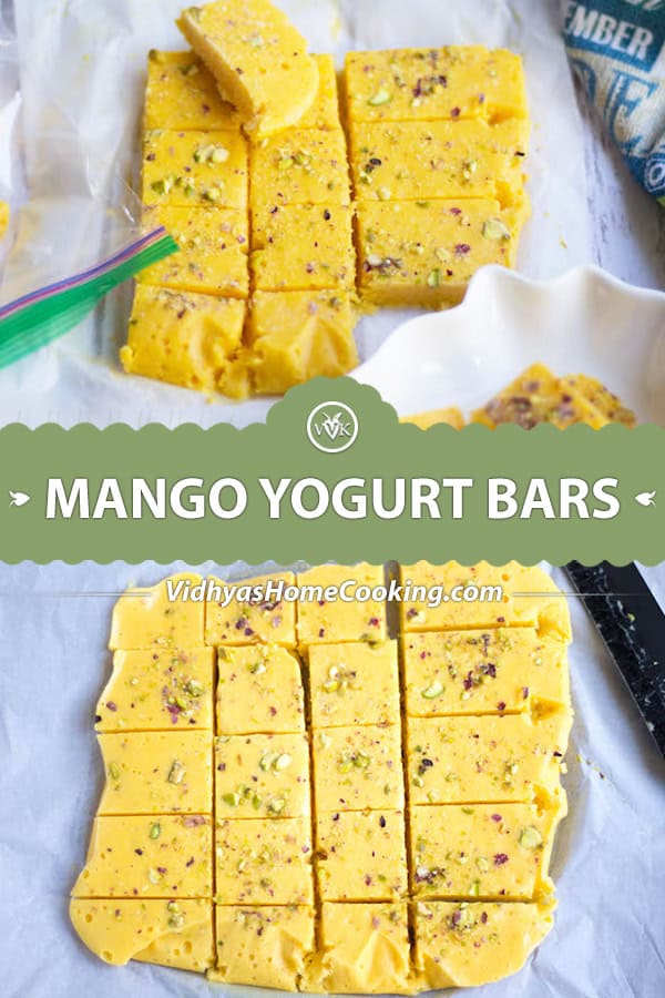 Frozen Mango Yogurt Bars - Vidhya’s Vegetarian Kitchen