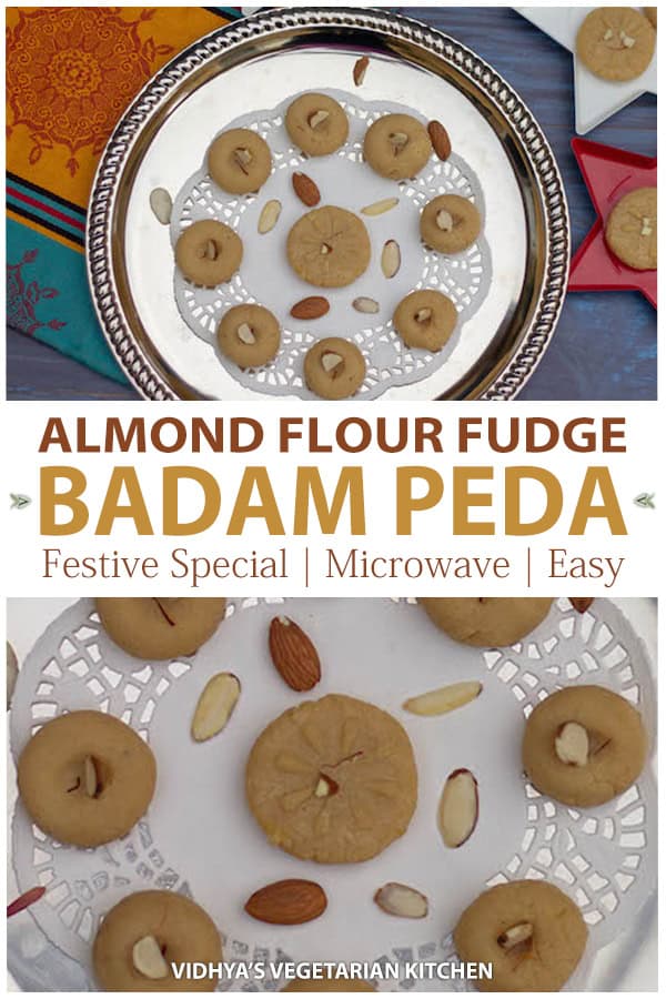 Microwave Badam Peda | Almond Peda | Almond Flour Fudge
