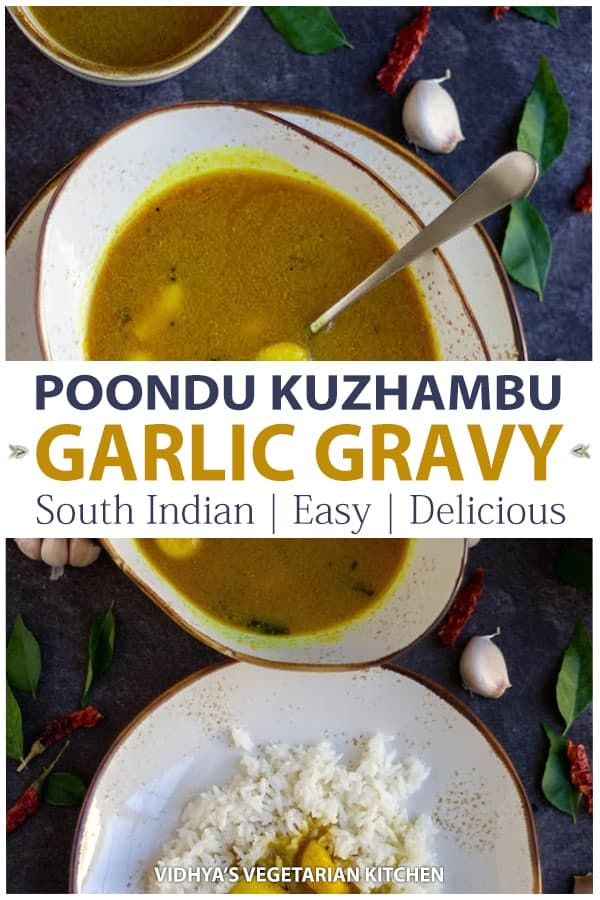 Poondu Kuzhambu | South Indian Style Garlic Stew / Gravy