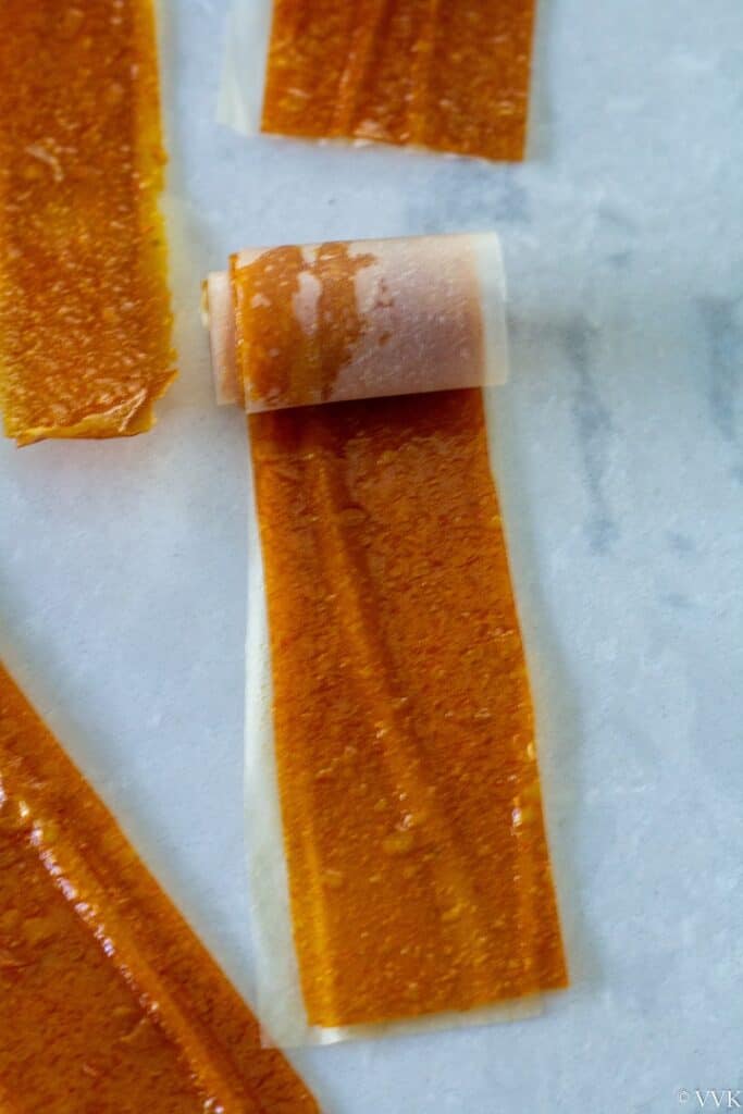 Homemade Mango Fruit Roll-Ups - Vidhya’s Vegetarian Kitchen