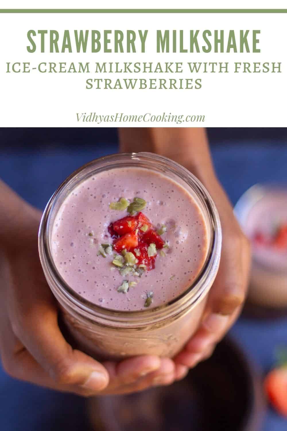 Strawberry Milkshake | Strawberry Smoothie with Ice Cream