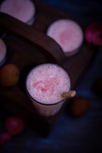 Rose Lassi with Lychee | Lychee Lassi - Vidhya’s Vegetarian Kitchen