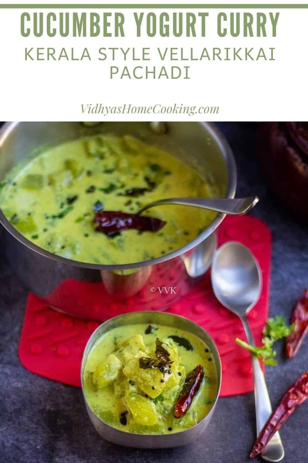 Vellarikka Pachadi | Kerala Style Cucumber Yogurt Pachadi