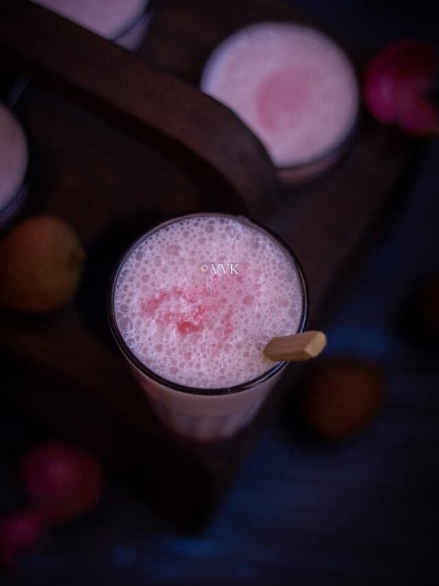 Rose Lassi with Lychee - Vidhya’s Vegetarian Kitchen