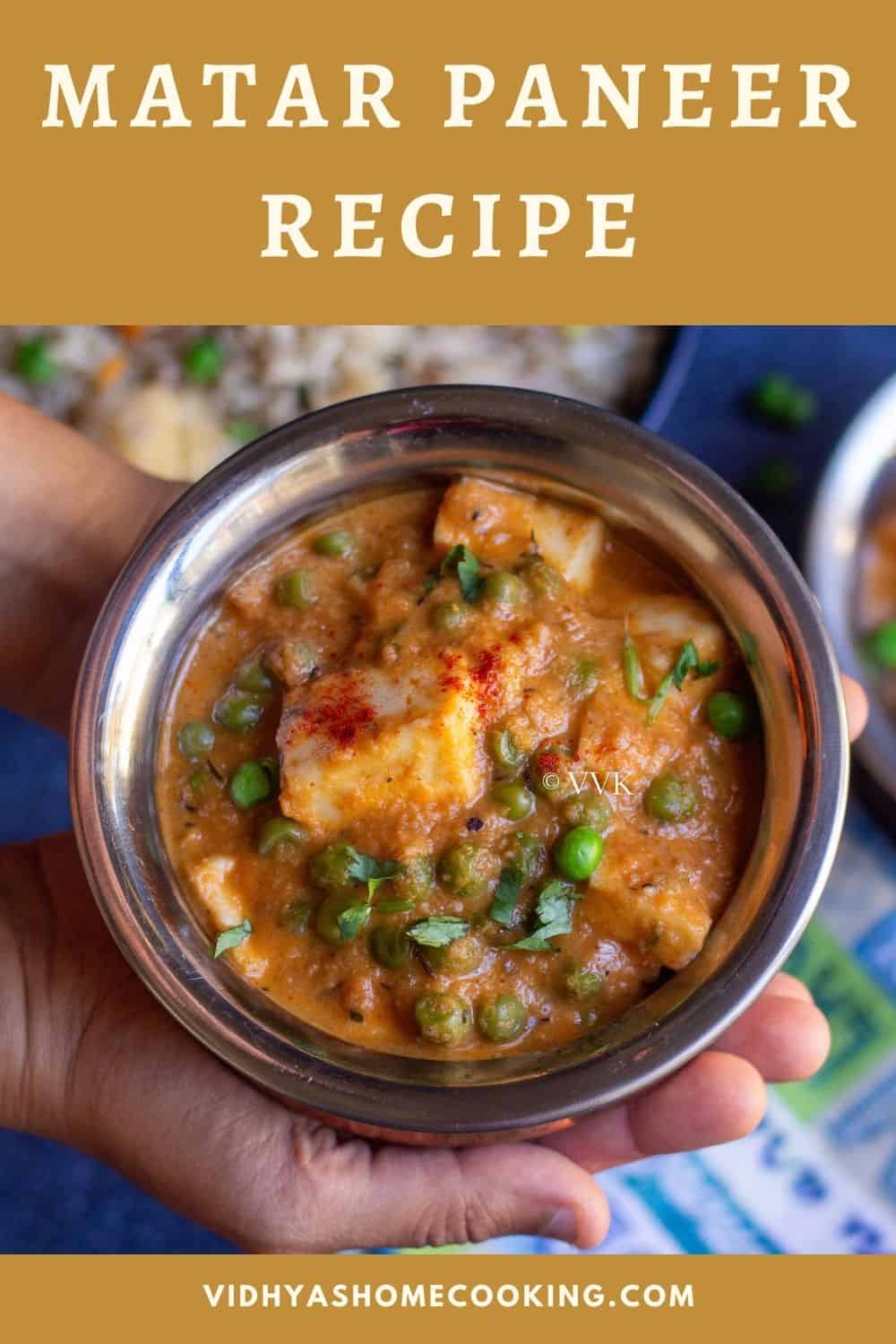 Matar Paneer | Peas and Cottage Cheese Gravy