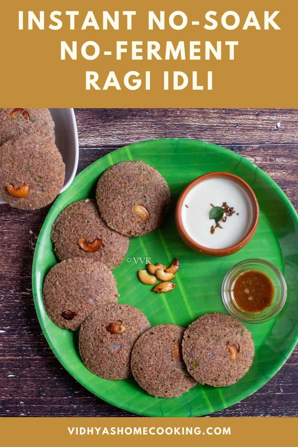 Instant Ragi Idli | Finger Millet Idli | Ragi Rava Idli