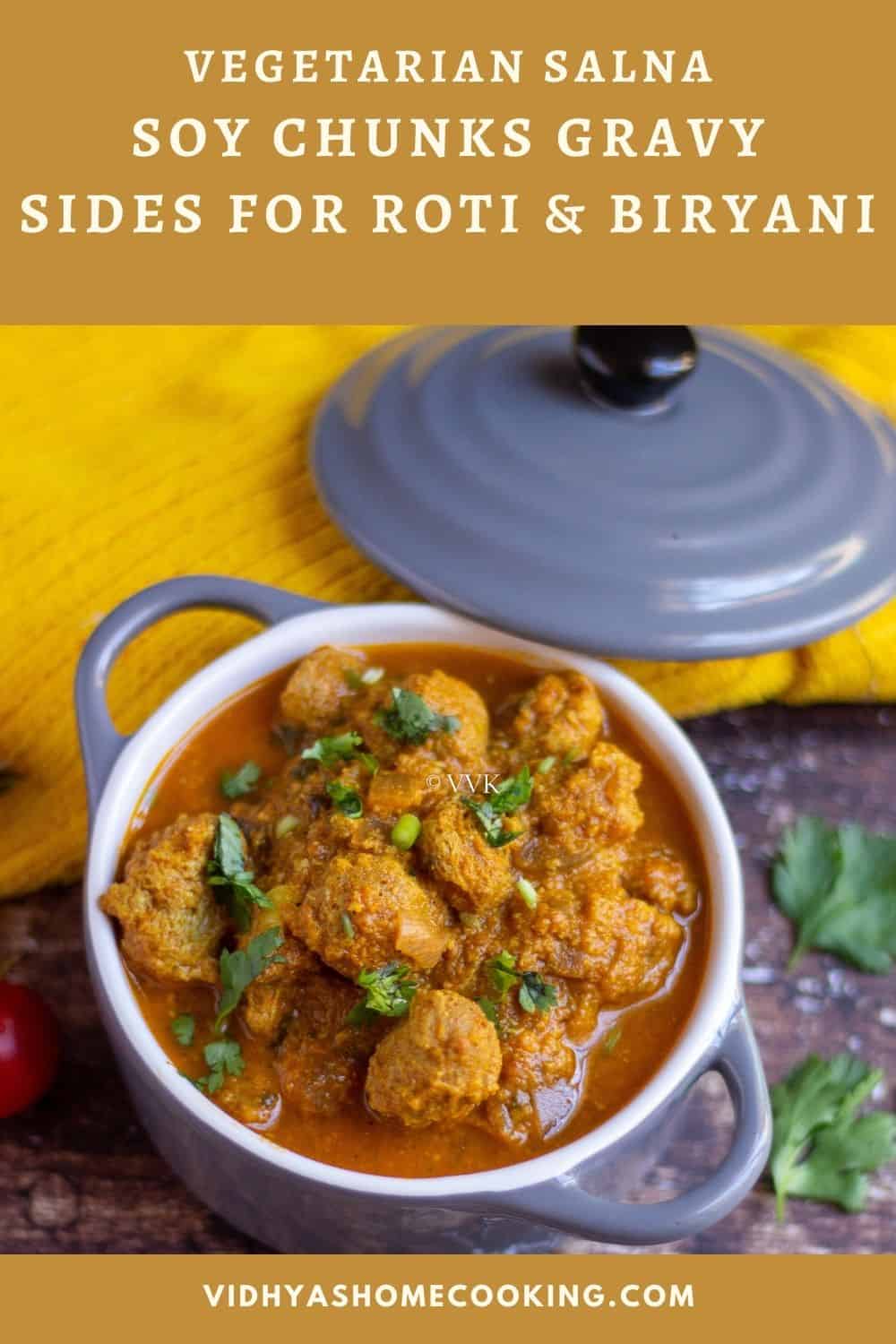 Vegetarian Salna | Soya Chunks Salna | Zero Oil Recipe