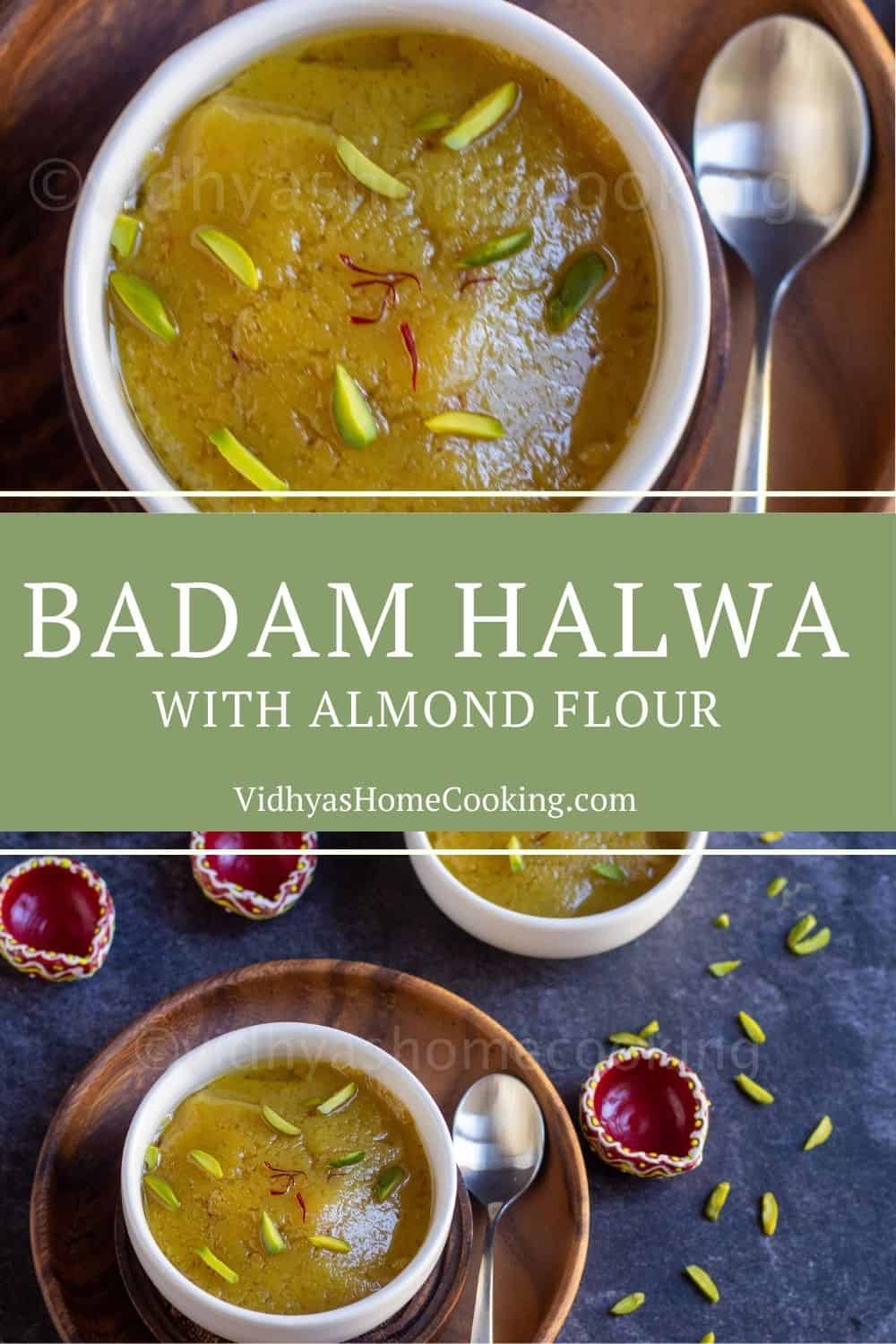 Badam Halwa with Almond Flour | Almond Halwa | Instant Badam Halwa - Vidhya’s Vegetarian Kitchen