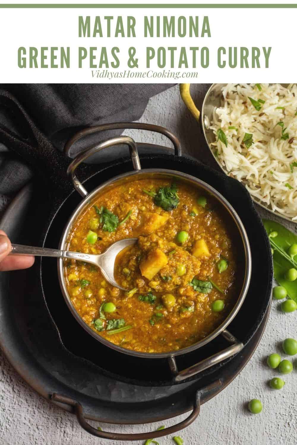 Matar Nimona | Green Peas and Potato Curry
