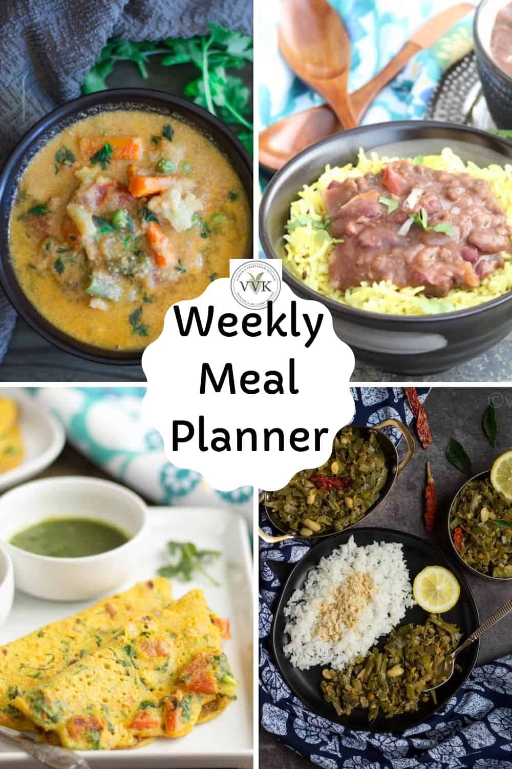 Indian Meal Plan | Weekly Meal Planner - Vidhya’s Vegetarian Kitchen