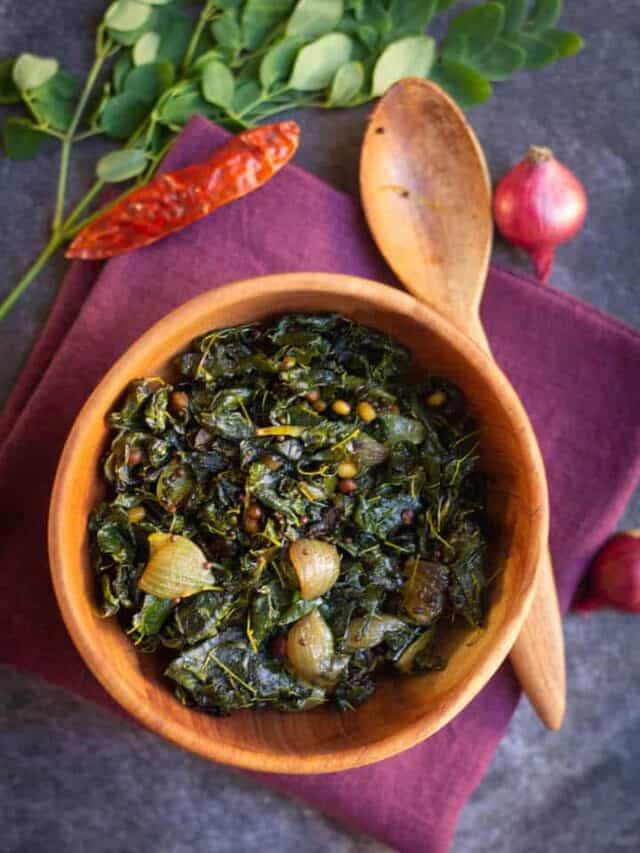 Moringa Leaves Stir-Fry - Vidhya’s Vegetarian Kitchen