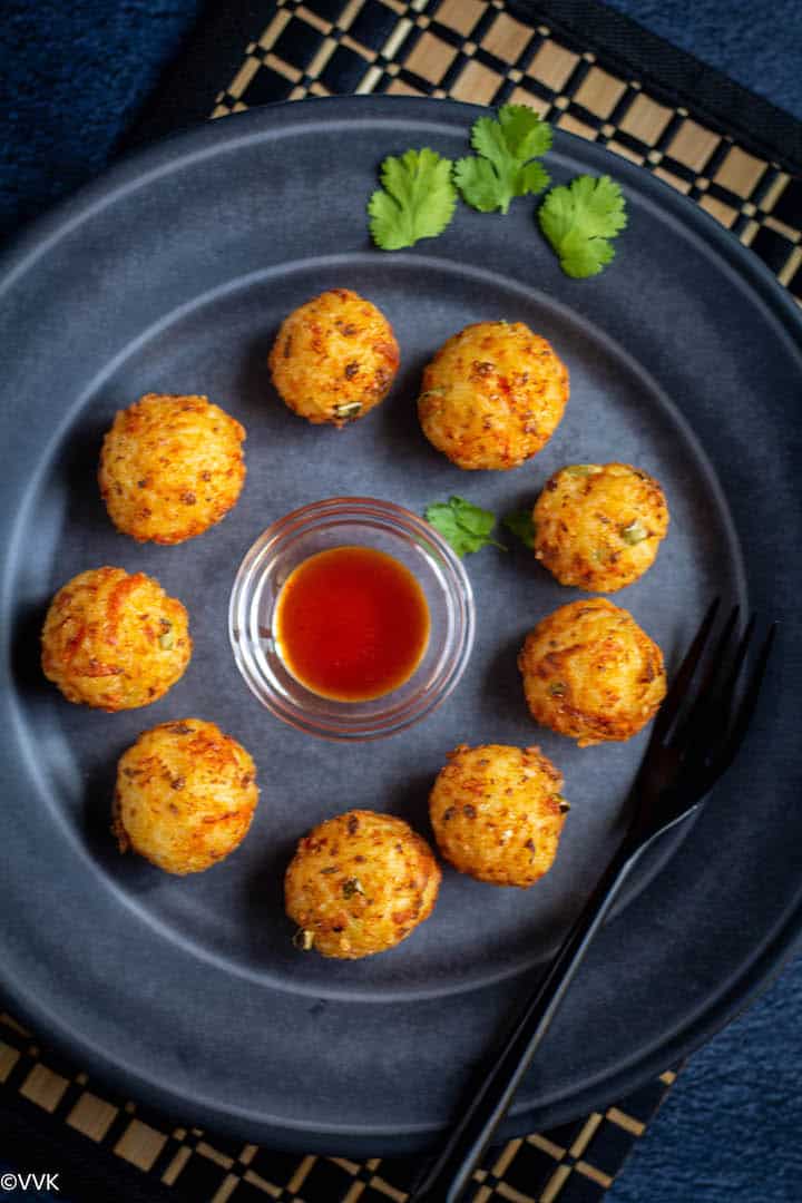 Rice Cheese and Veggie Balls - Vidhya’s Vegetarian Kitchen