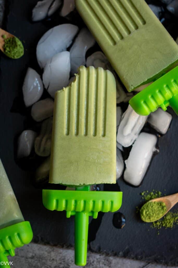 Creamy Vegan Matcha Popsicles | Matcha Green Tea Popsicles - Vidhya’s ...