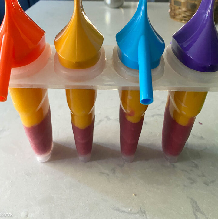 Mango Raspberry Popsicles - Vidhya’s Vegetarian Kitchen