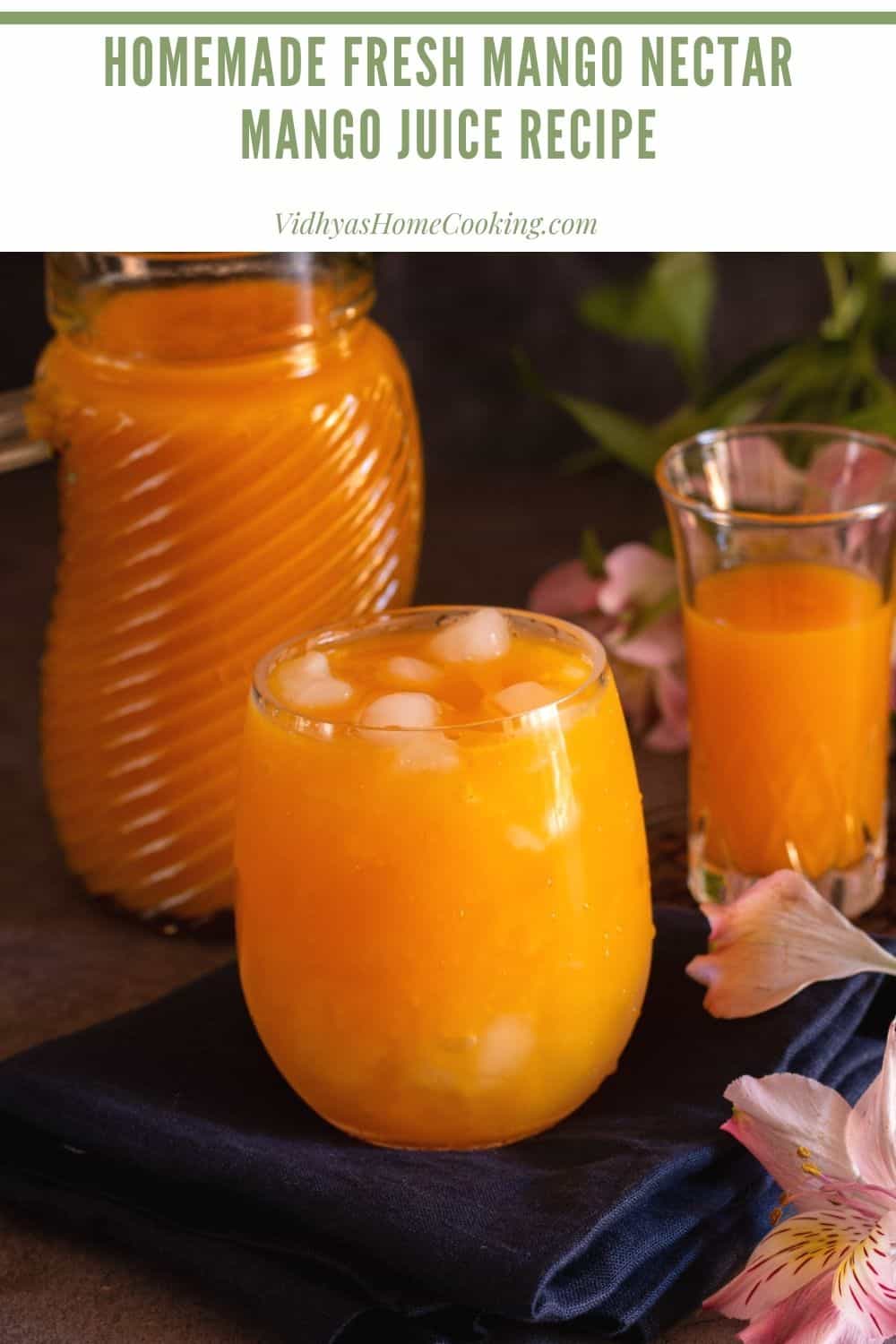 Homemade Mango Nectar | Fresh Mango Juice - Vidhya’s Vegetarian Kitchen