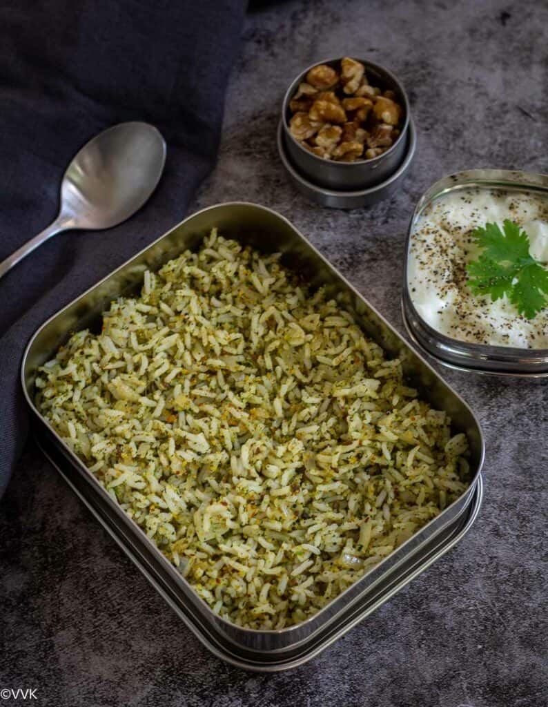 Kothamalli Sadam | Cilantro Rice | Easy Coriander Rice - Vidhya’s ...