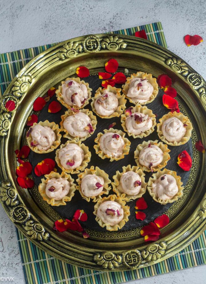 Rose-Flavored Cream Cheese Filled Phyllo Cups | Phyllo Cup Cream Cheese ...