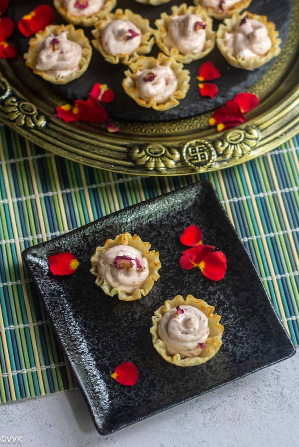 Rose-Flavored Cream Cheese Filled Phyllo Cups | Phyllo Cup Cream Cheese ...