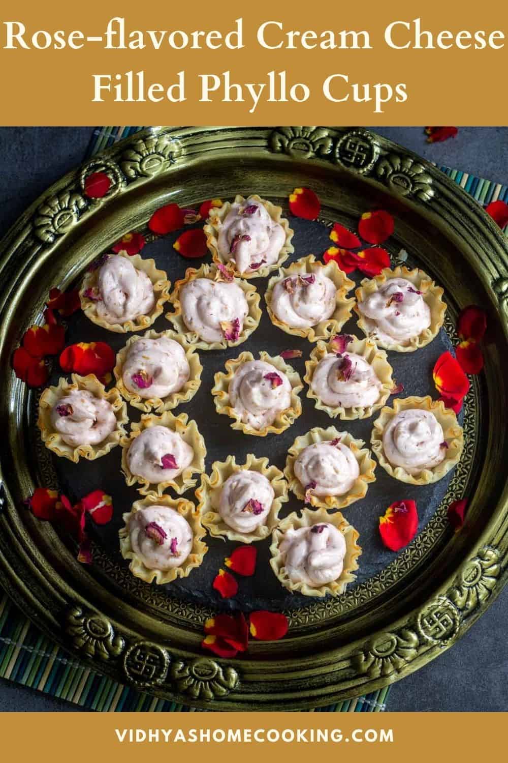 Rose-Flavored Cream Cheese Filled Phyllo Cups | Phyllo Cup Cream Cheese ...
