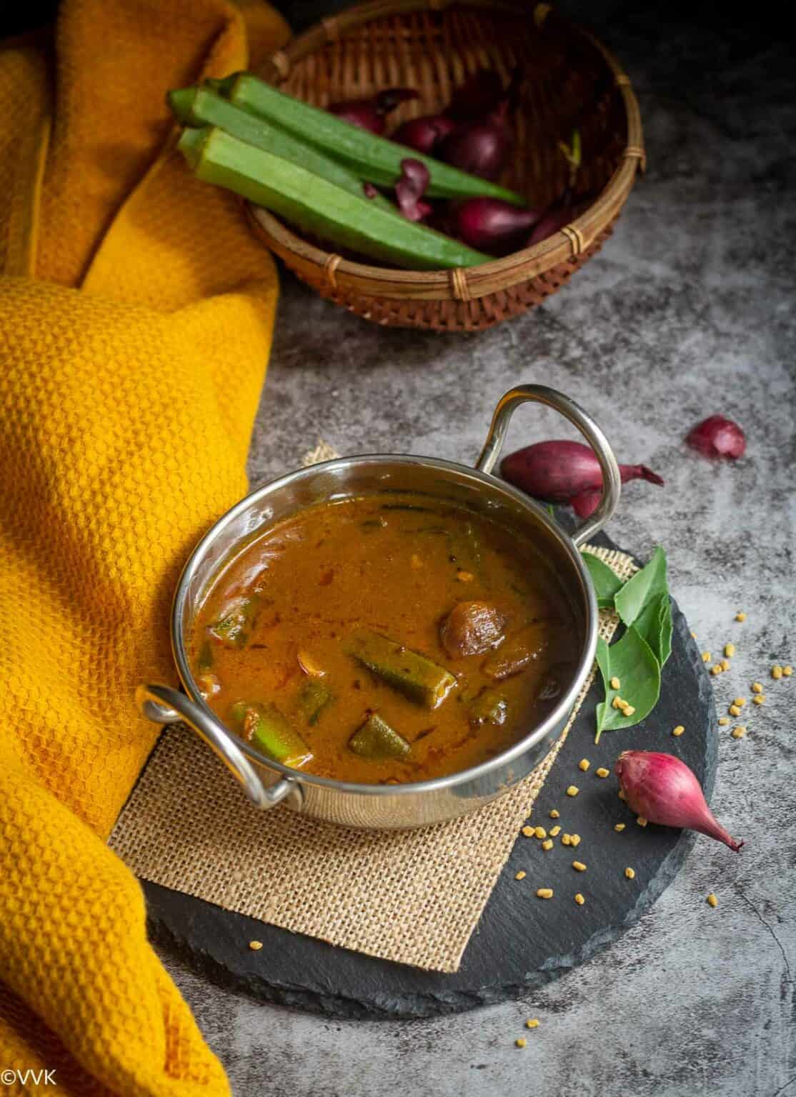 Bendekai Gojju | Tamarind-Based Okra Gravy