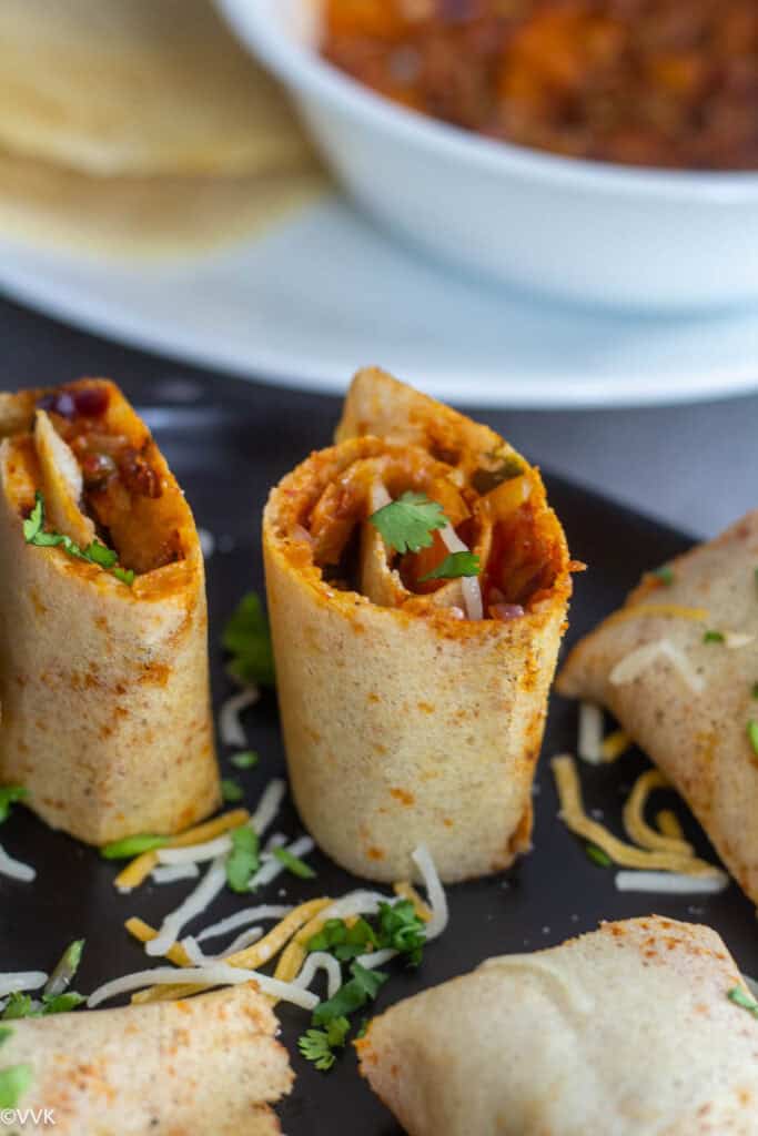Jini Dosa | Homestyle Jini Dosa Rolls - Vidhya’s Vegetarian Kitchen
