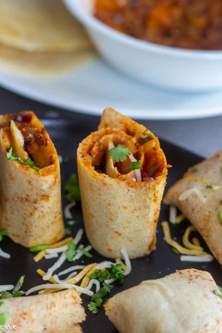 Jini Dosa | Homestyle Jini Dosa Rolls - Vidhya’s Vegetarian Kitchen
