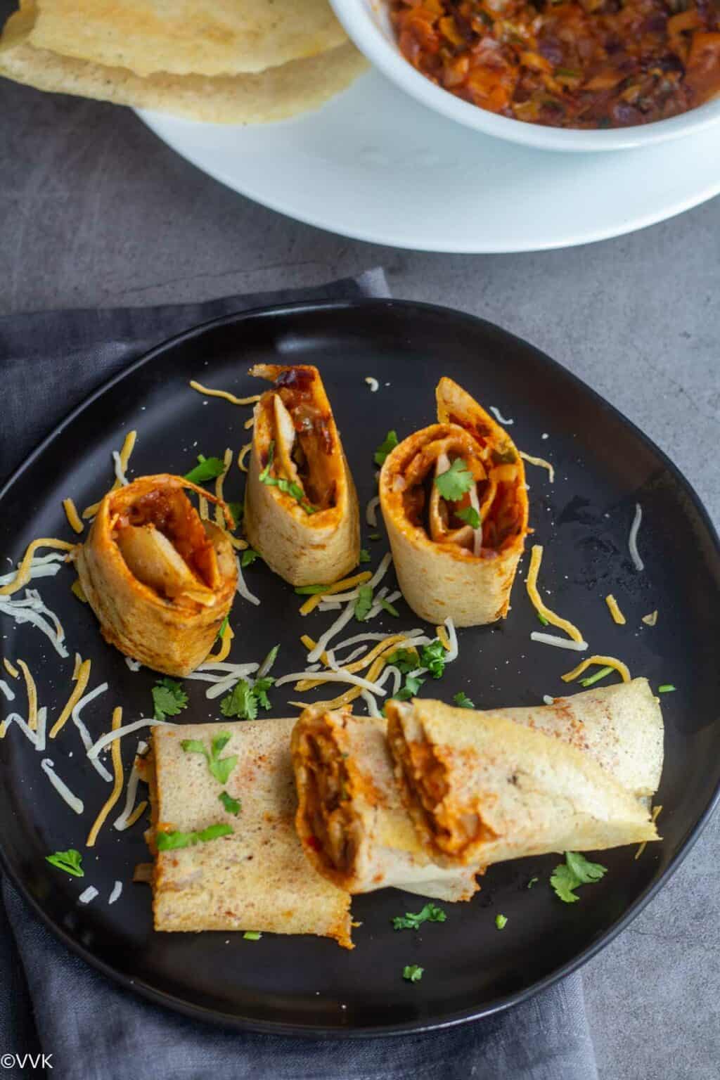 Jini Dosa | Homestyle Jini Dosa Rolls - Vidhya’s Vegetarian Kitchen