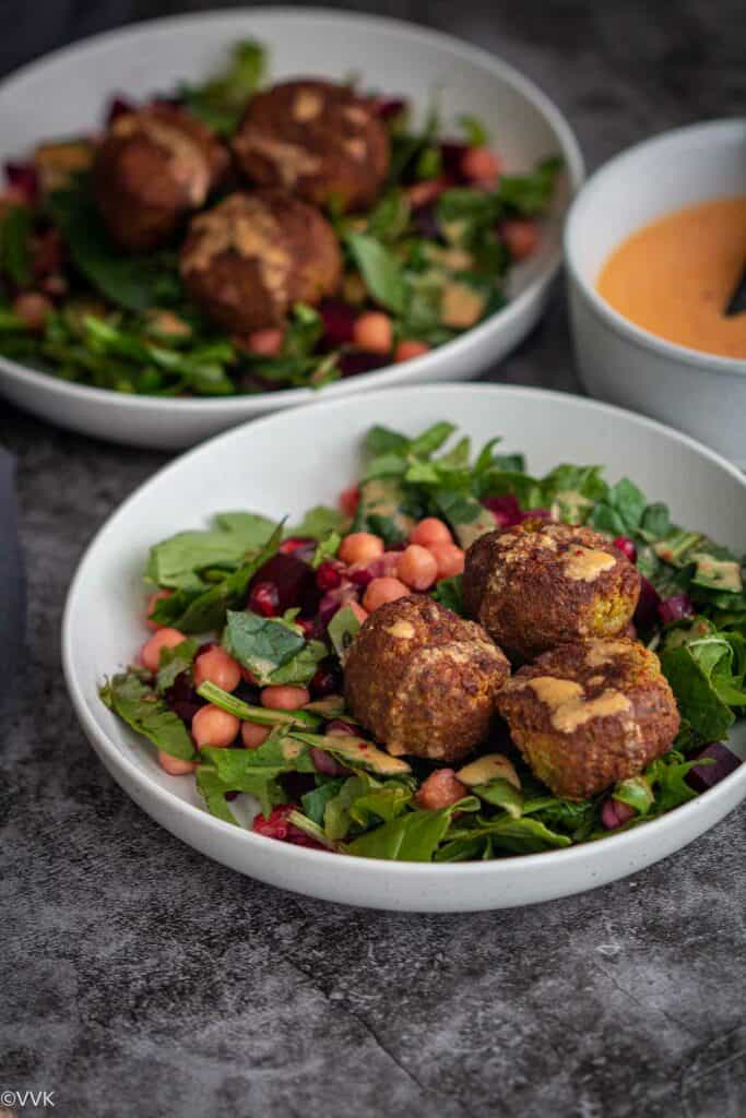 Falafel Salad - Vidhya’s Vegetarian Kitchen