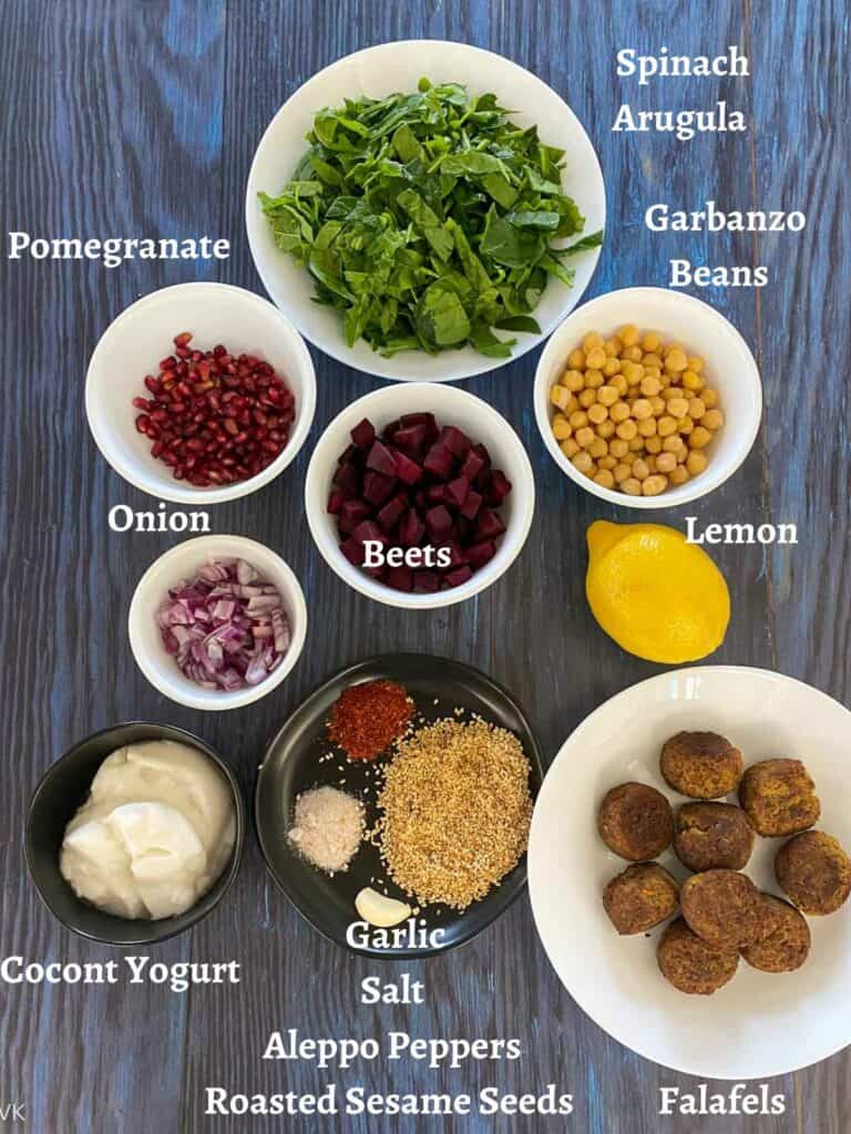 Falafel Salad - Vidhya’s Vegetarian Kitchen