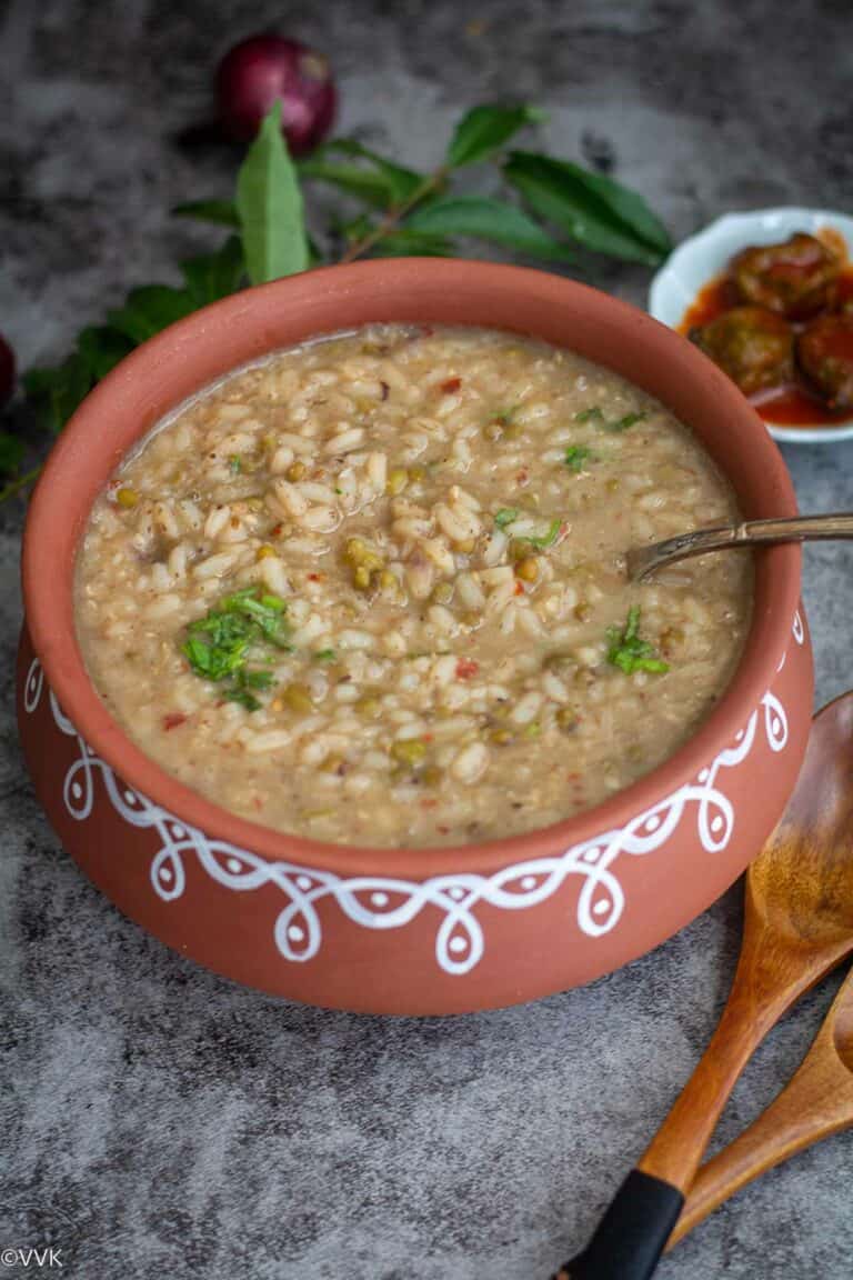 Kanjiyum Payarum | Rice and Green Moong Dal Gruel