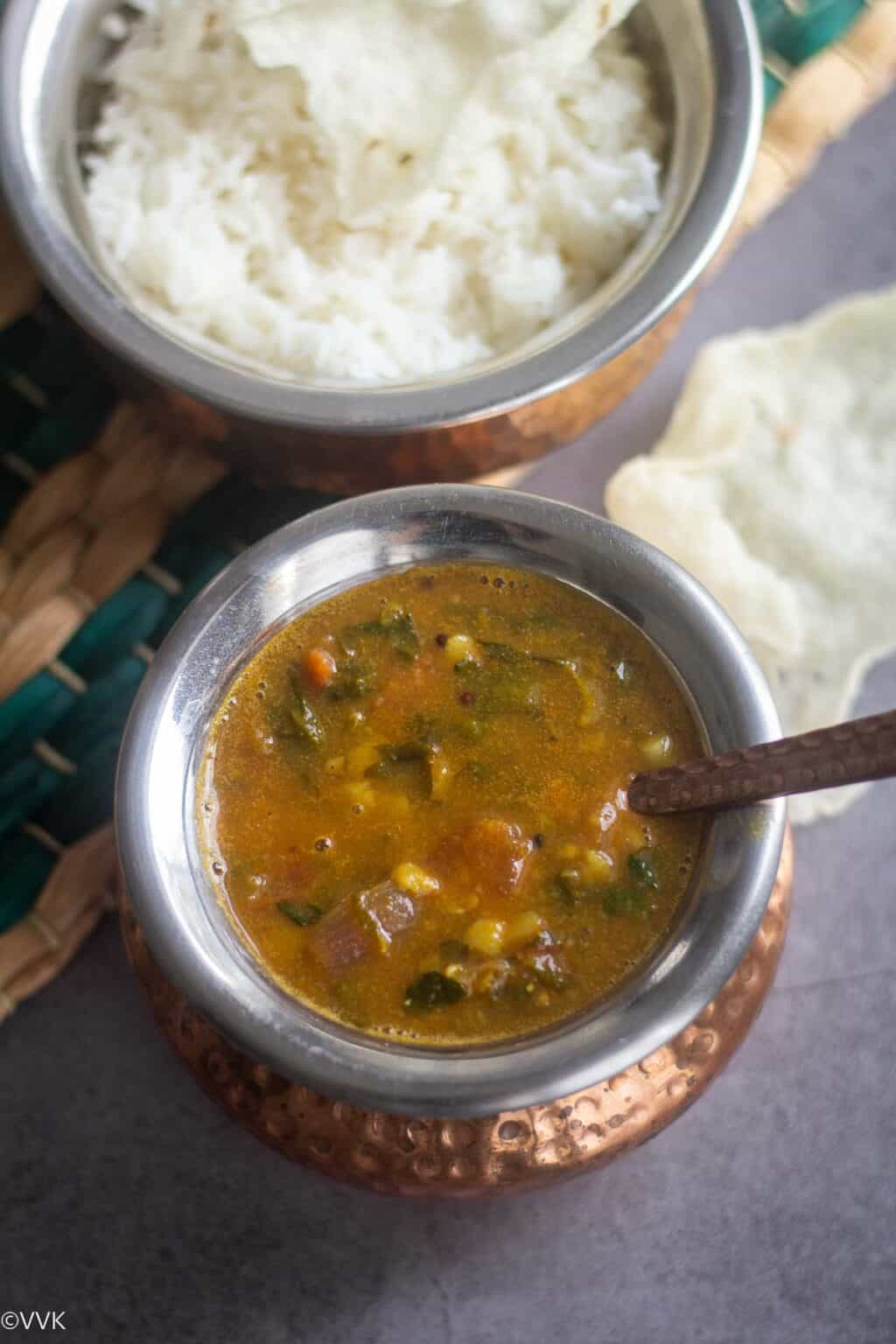 Vendhaya Keerai Sambar | Methi Sambar - VVK