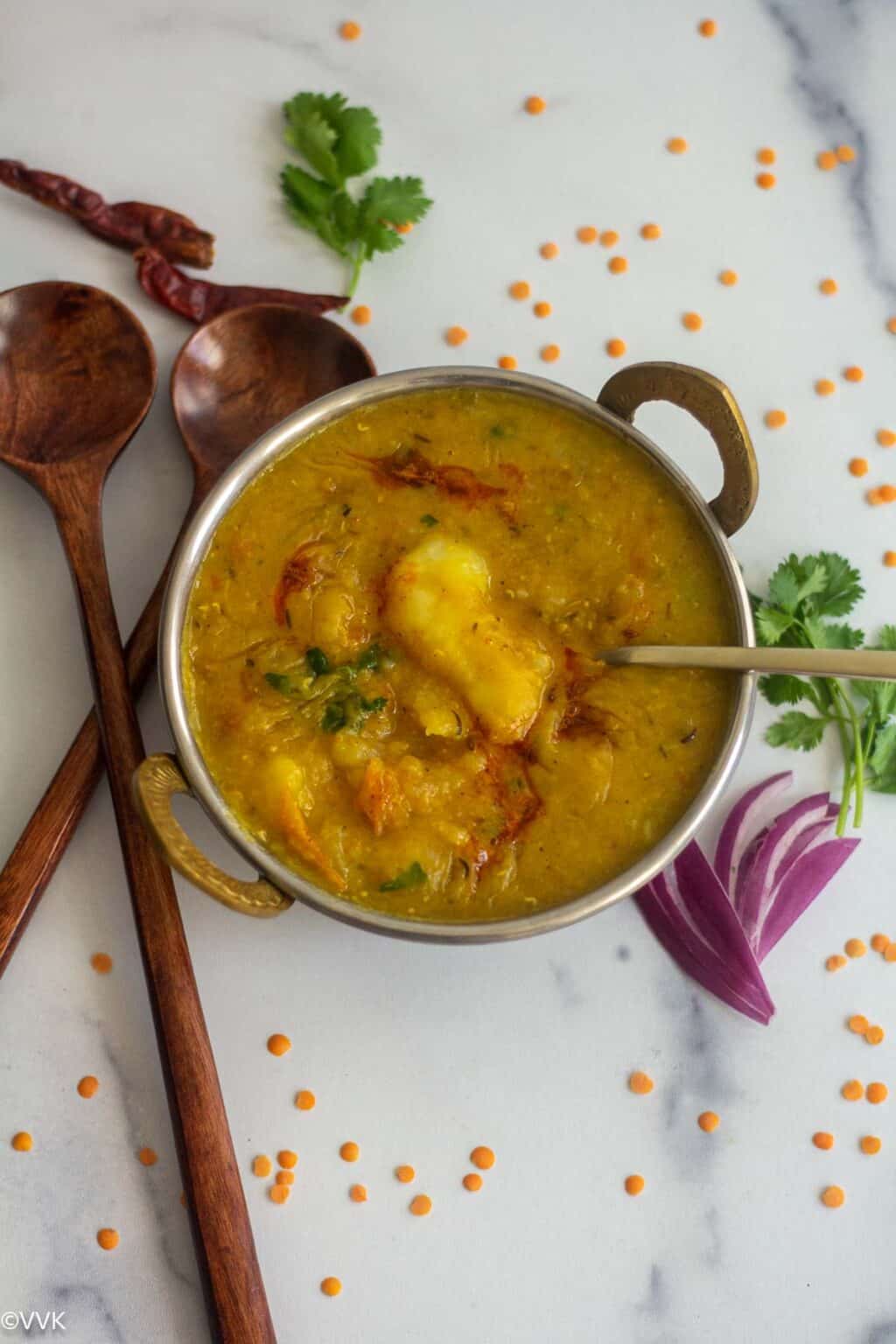 Aloo Masoor Dal | Potato With Red Lentils - Vidhya’s Vegetarian Kitchen