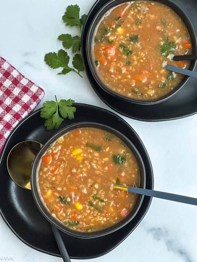 Sweet Corn and Steel Cut Oats Soup - Vidhya’s Vegetarian Kitchen