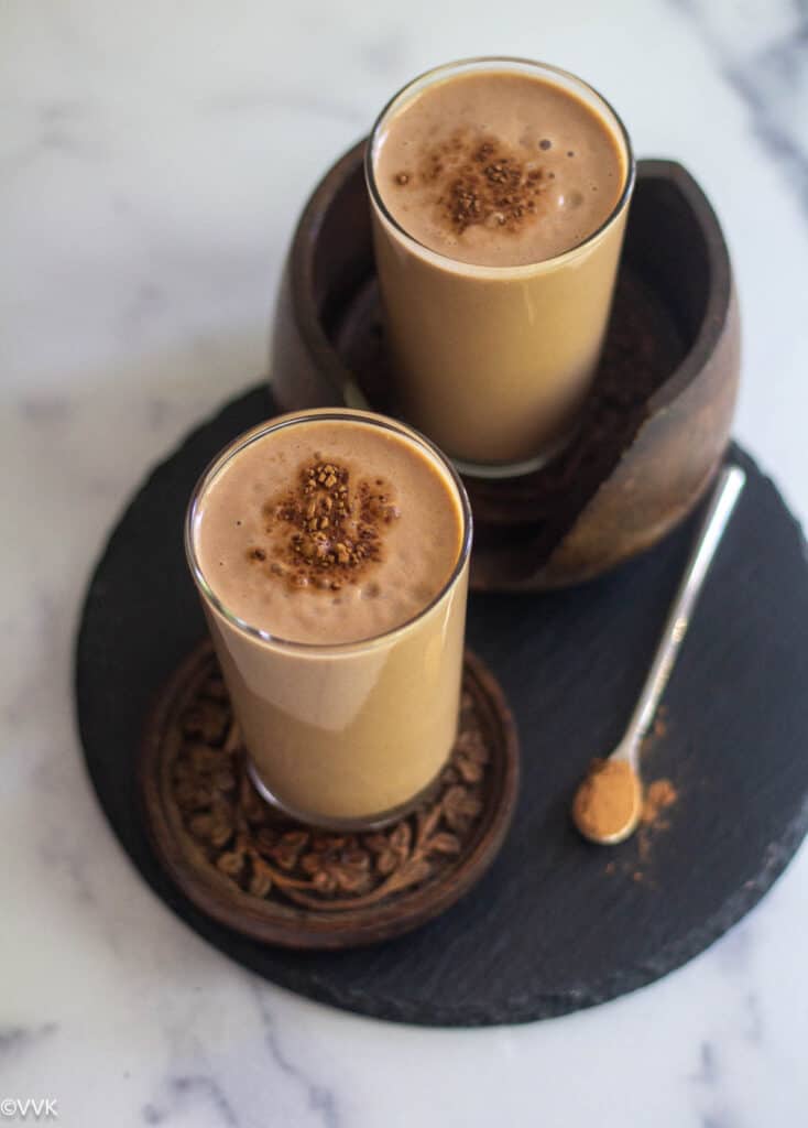 Chikoo Chocolate Lassi | Sapodilla Lassi - Vidhya’s Vegetarian Kitchen