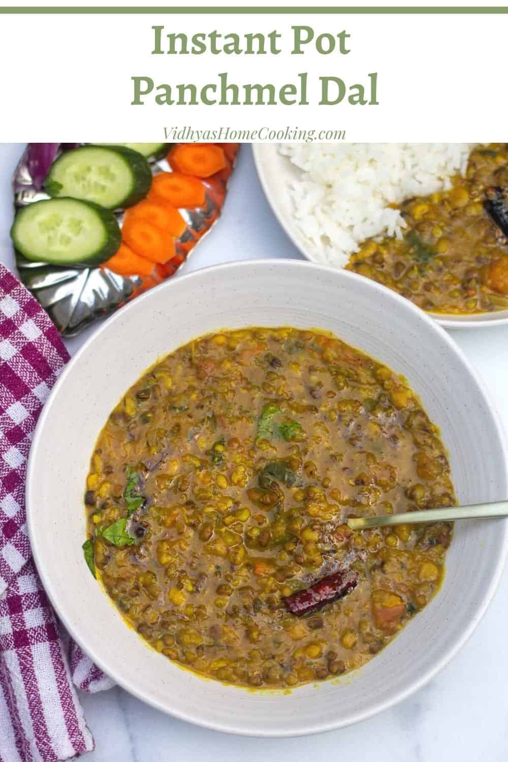 Panchmel Dal | Rajasthani Panchratna Dal In Instant Pot