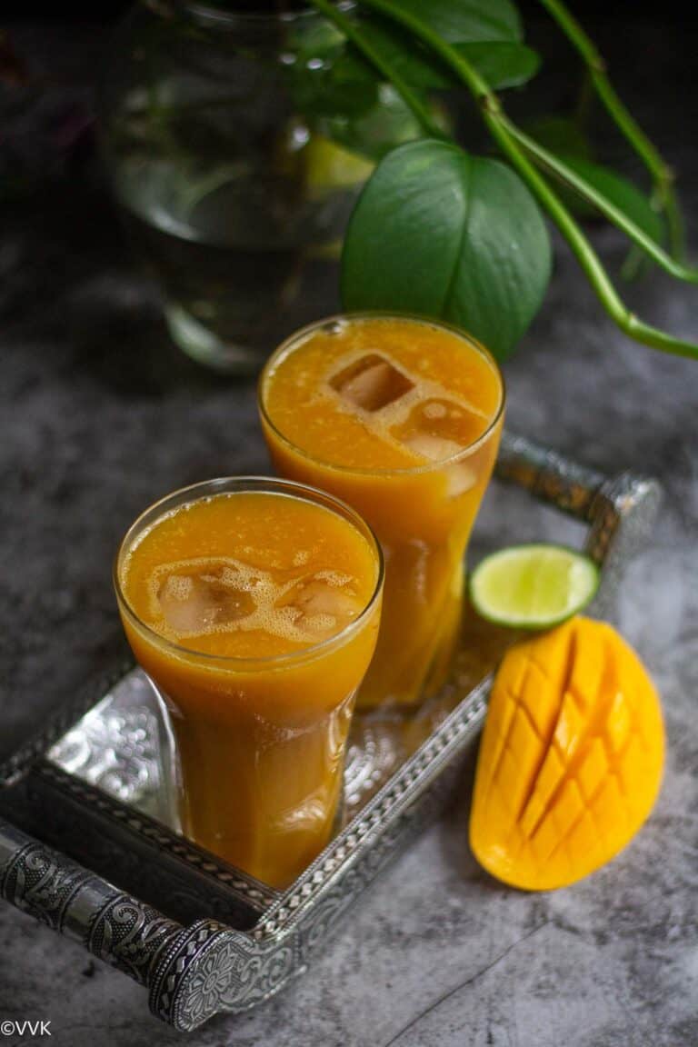 Refreshing Mango Iced Tea with Fresh Ingredients - Vidhya’s Vegetarian ...