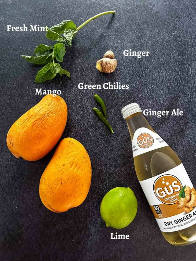 Mango Ginger Ale Mocktail - Vidhya’s Vegetarian Kitchen