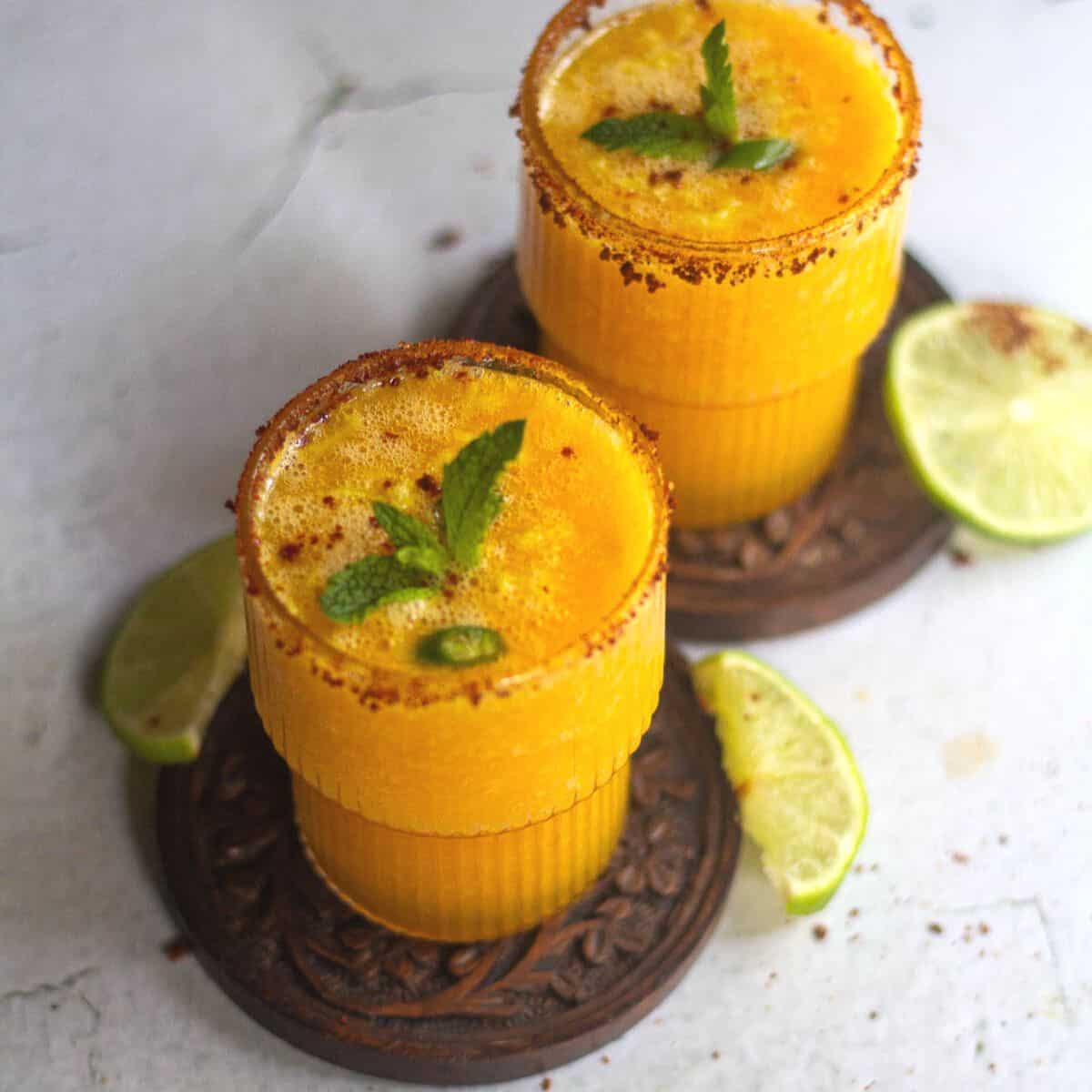 Mango Ginger Ale Mocktail - Vidhya’s Vegetarian Kitchen