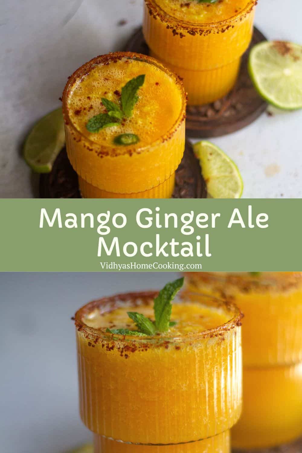 Mango Ginger Ale Mocktail - Vidhya’s Vegetarian Kitchen