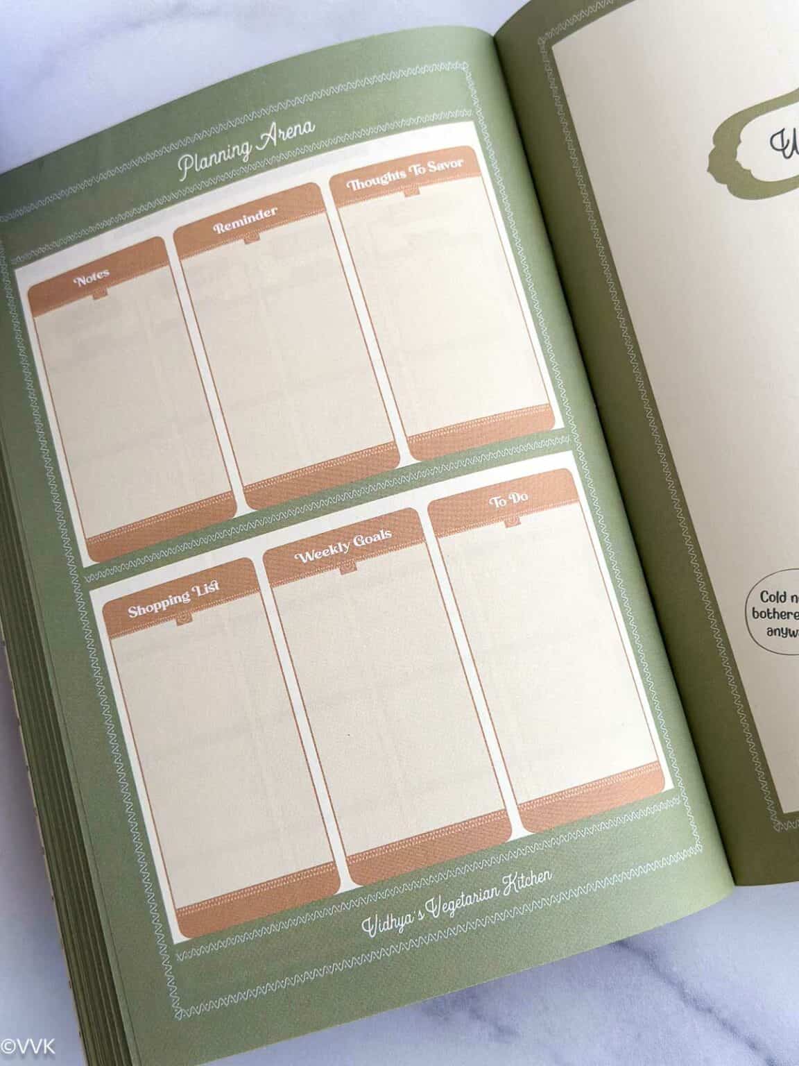 Weekly Meal Planner Journal - Vidhya’s Vegetarian Kitchen