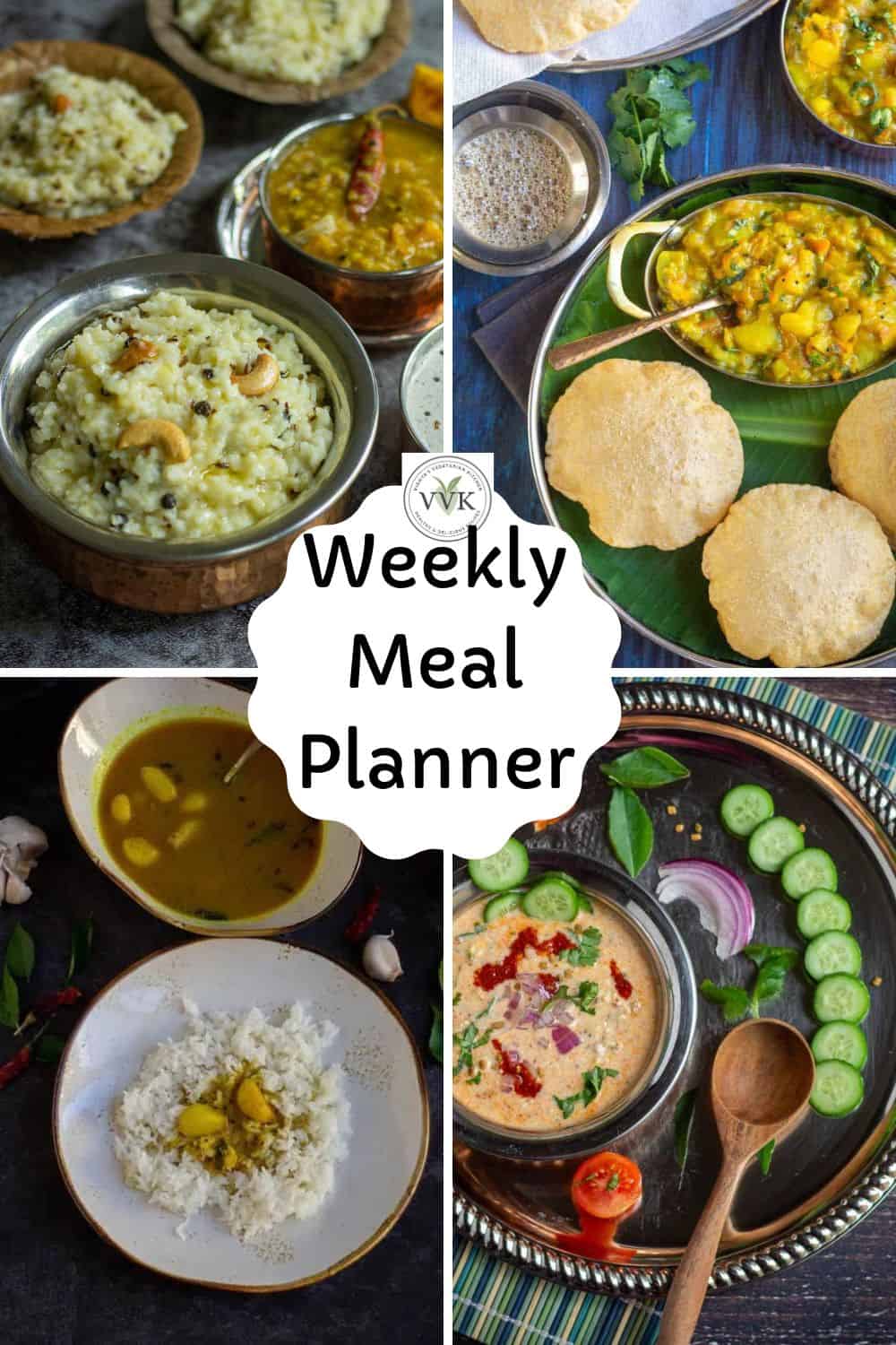 Weekly South Indian Meal Planner - Vidhya’s Vegetarian Kitchen