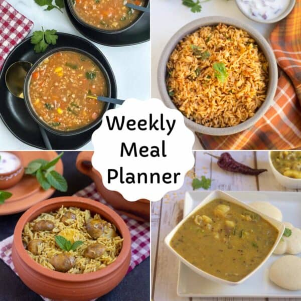 Easy Weekly Meal Plan - Vidhya's Home Cooking