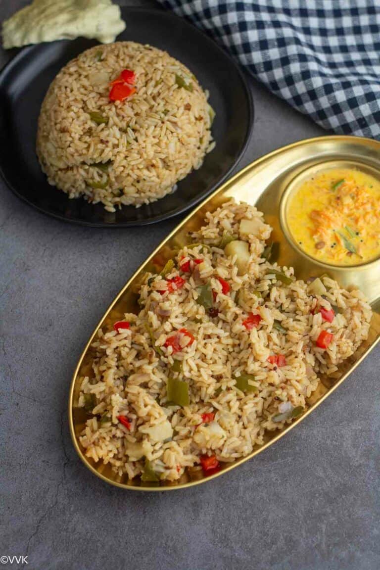 Potato Capsicum Rice: Easy Pressure Cooker Dish
