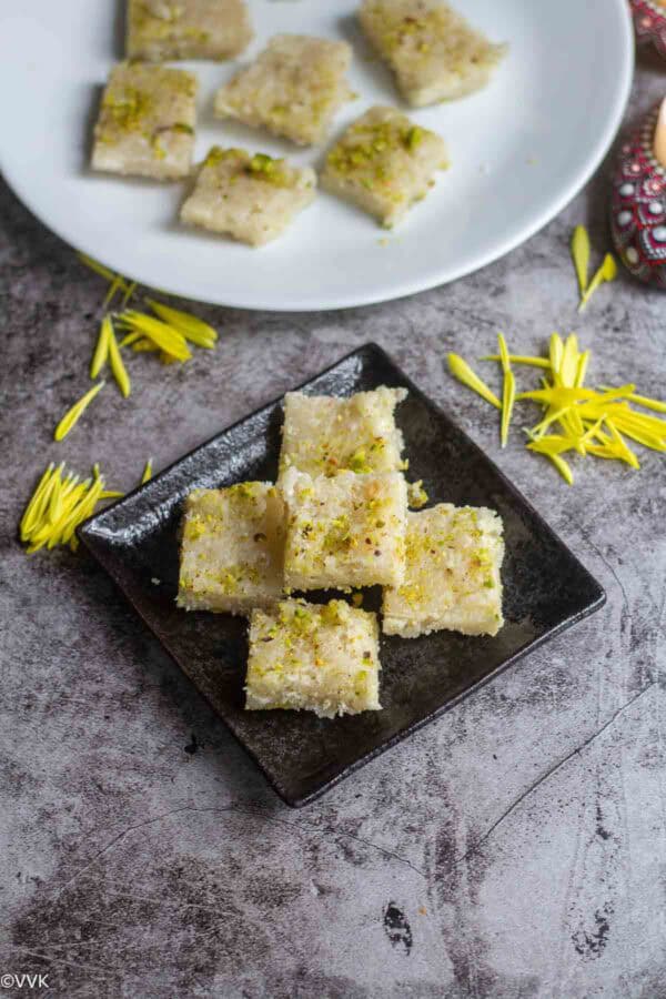 Coconut Burfi: Traditional South Indian Recipe - Vidhya’s Vegetarian ...