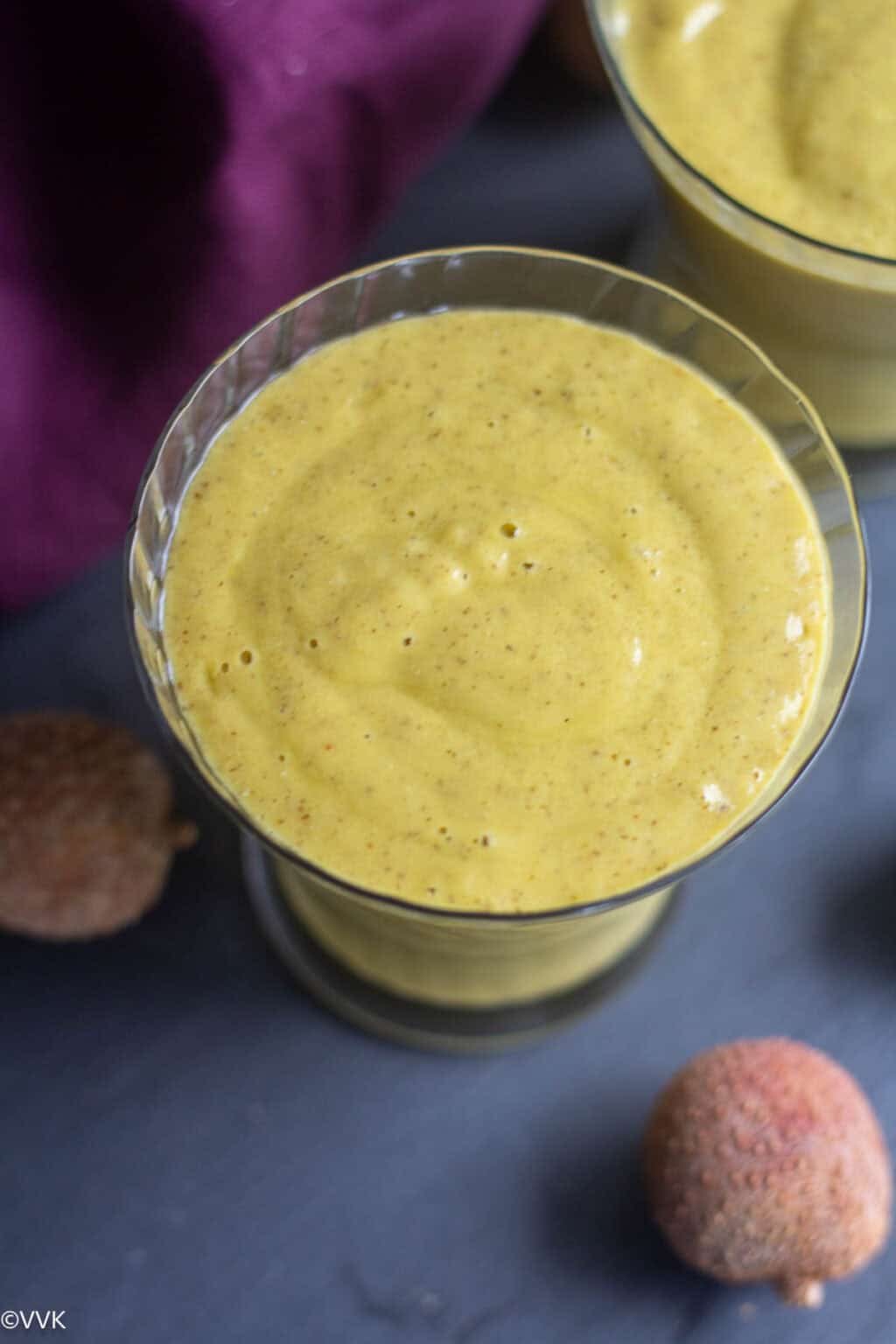 Mango-Pineapple-Lychee Smoothie with Chia Seeds - Taste of Kuchaman